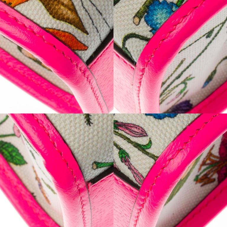 BRAND NEW / Gucci Flora Tote in pink print vinyl For Sale at 1stDibs