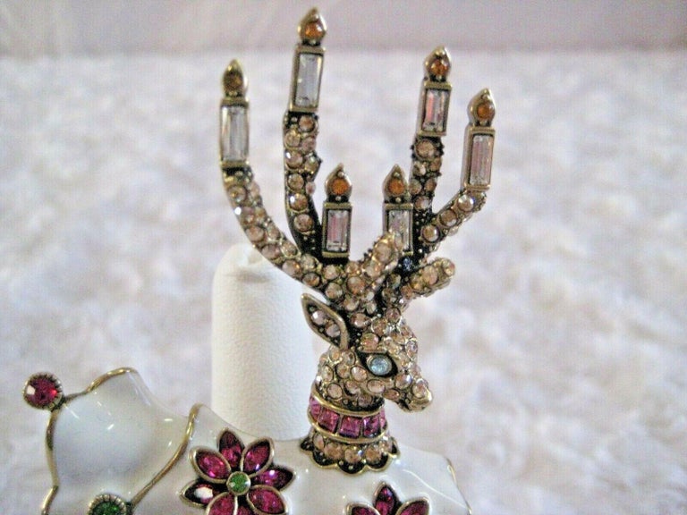 Brand New Heidi Daus Bella Donner Deer Crystal Accented and Enamel Pin ...