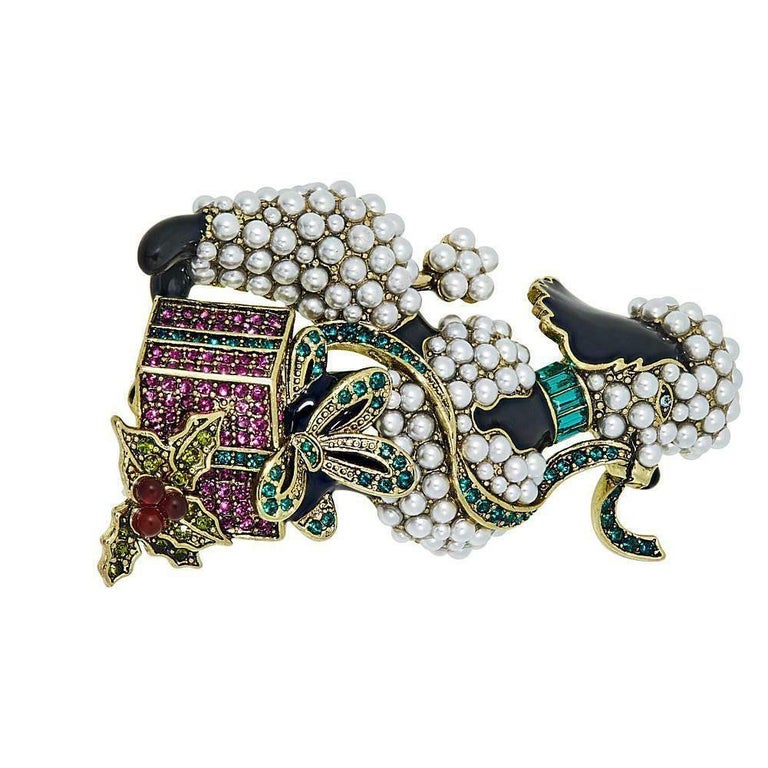 Brand New Heidi Daus French Gift Crystal-Accented Poodle Pin Brooch For ...