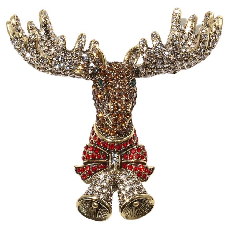 Brand New Heidi Daus Magnificent Moose Crystal Accented Brooch Pin ...