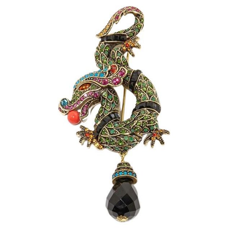 Brand New Heidi Daus Power Presence Dragon Crystal Accented Pin Brooch ...
