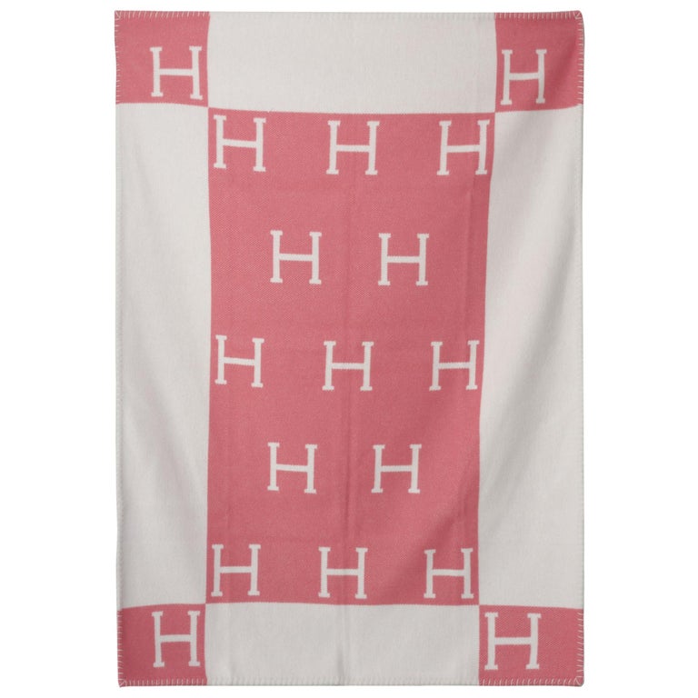 BRAND NEW / Hermès Plaid white/Pink in Wool and Cachmere at 1stDibs