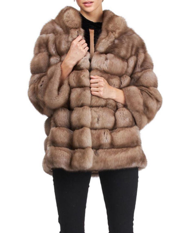 Brand new Horizontal Sable Jacket size XS S M L For Sale at 1stDibs