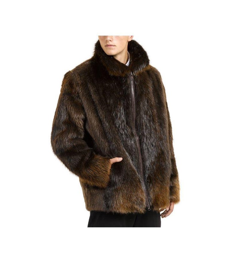 Brand new men's beaver fur coat size L For Sale at 1stDibs