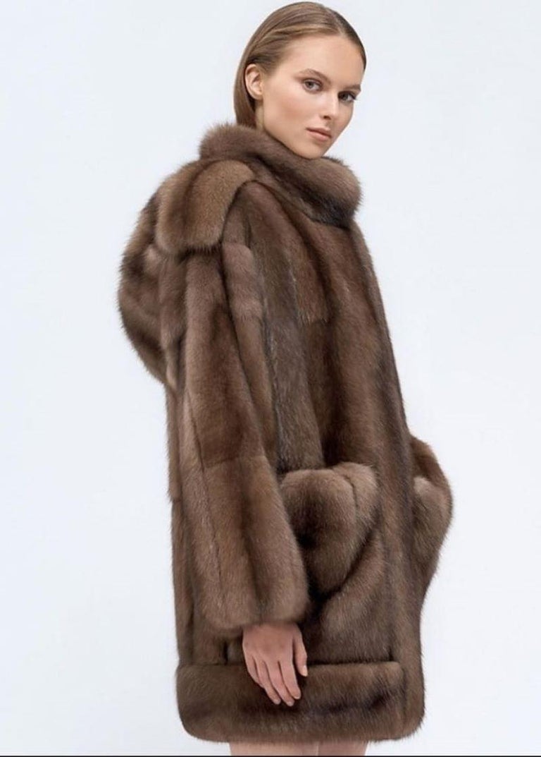 Brand new sable fur coat size M For Sale at 1stDibs | sable fur price