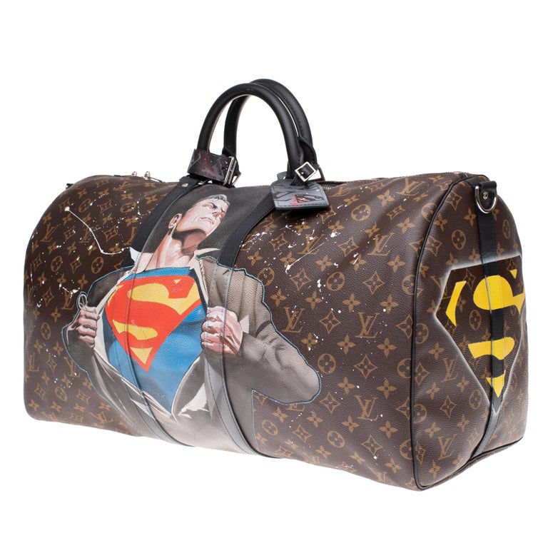 Brand new SuperBag "Superman" Louis Vuitton Keepall 55 Macassar strap ...