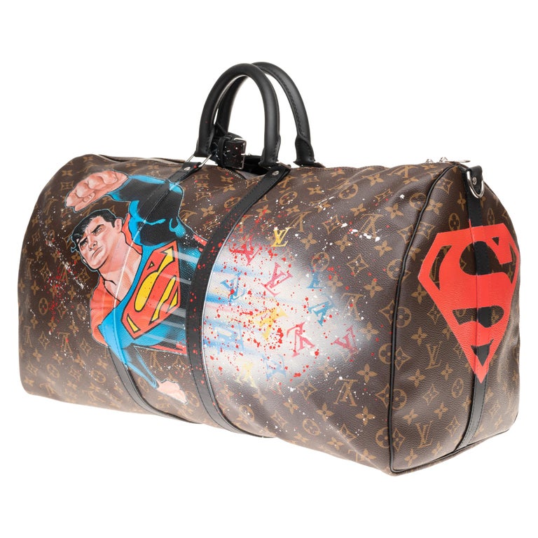 Brand new SuperBag "Superman" Louis Vuitton Keepall 55 Macassar strap ...