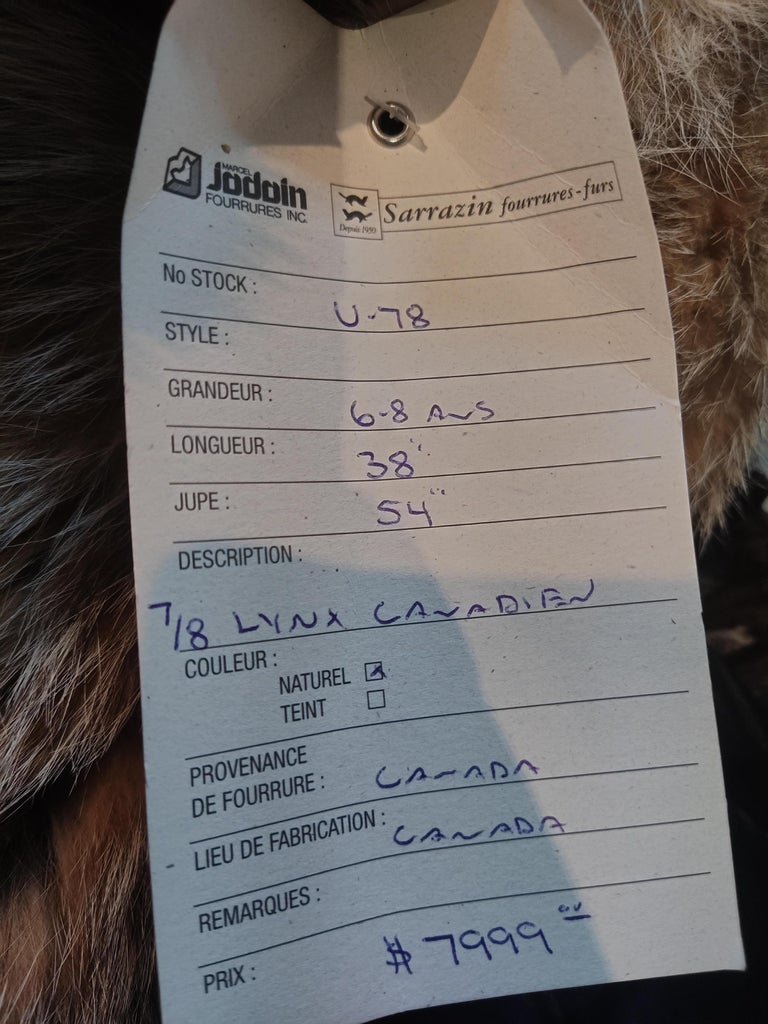 Brand new Vintage lynx fur coat size 6-8 with price tag 7999$ For Sale ...