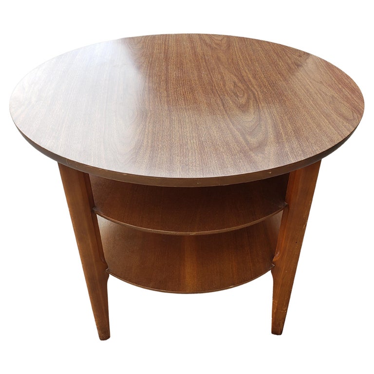 Brandt Furniture 3 Tier Formica and Walnut Center / Cocktail Table ...