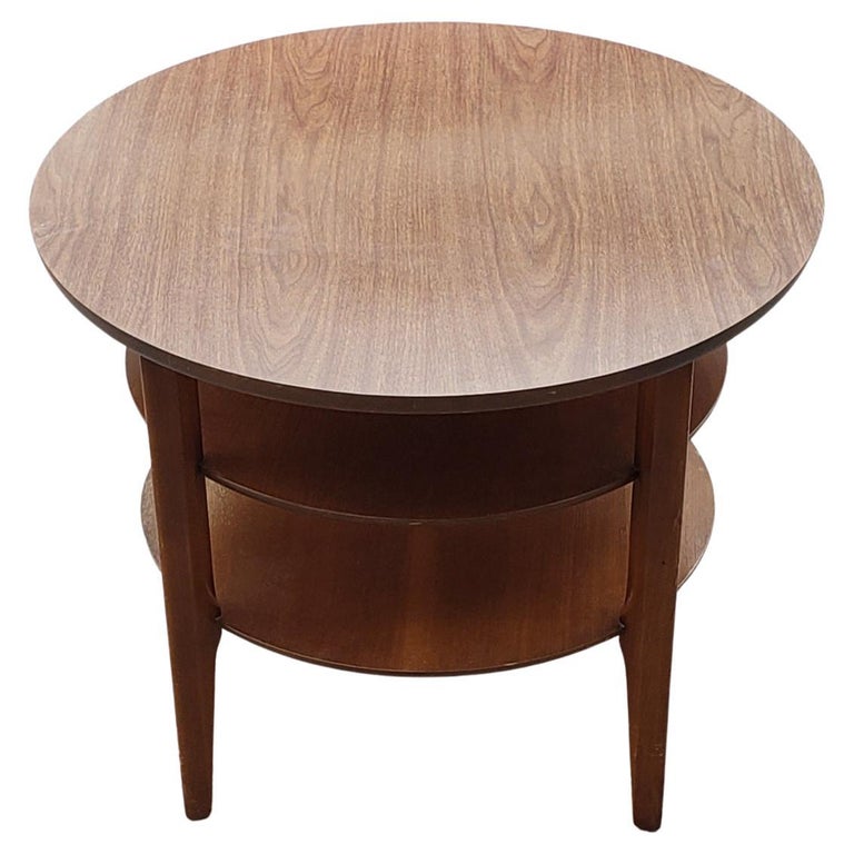 Brandt Furniture 3 Tier Formica and Walnut Center / Cocktail Table ...