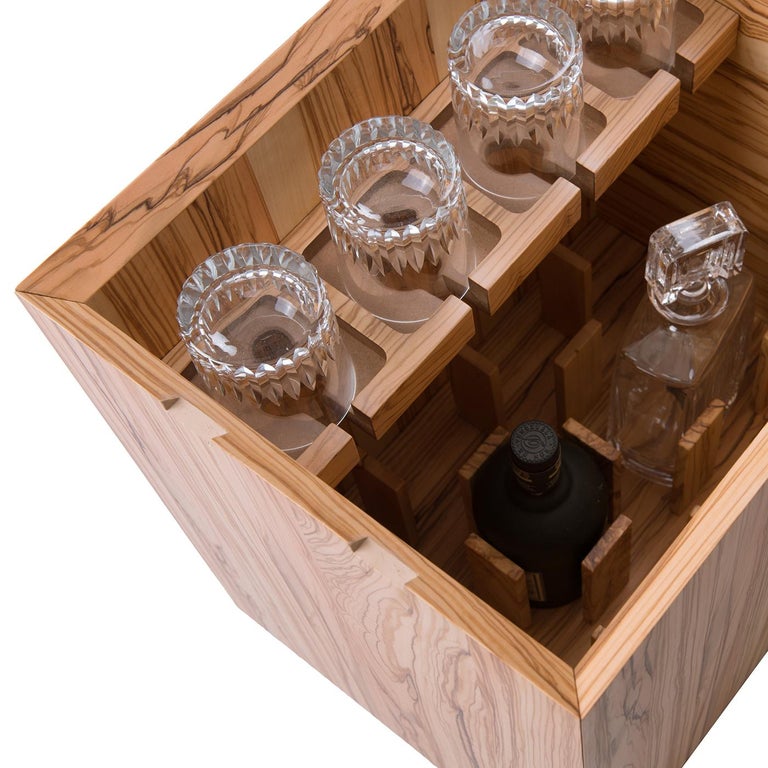 Brandy Olive-Wood Bottle-Holder Table For Sale at 1stDibs | brandy side ...