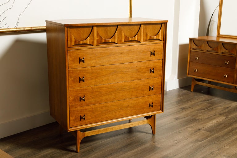 'Brasilia' Highboy Dresser by Broyhill Premiere, Refinished, 1960s ...