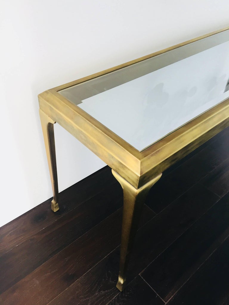 Brass and Glass Console/Hall Table by Mastercraft at 1stDibs