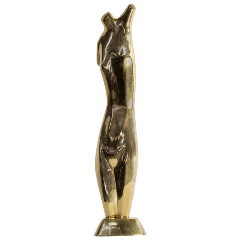 Brass Abstract Venus Sculpture by Carbonell For Sale at 1stDibs