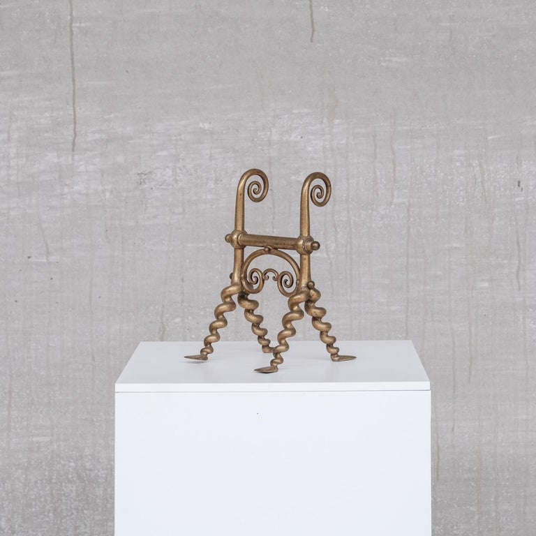 Brass Aesthetic Antique Fire Dogs For Sale at 1stDibs
