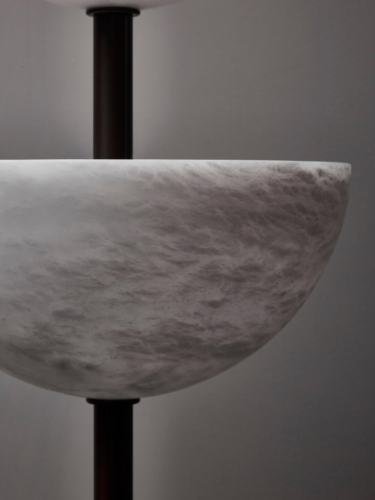 Brass and Alabaster Cups Floor Lamp by Glustin Luminaires For Sale at ...