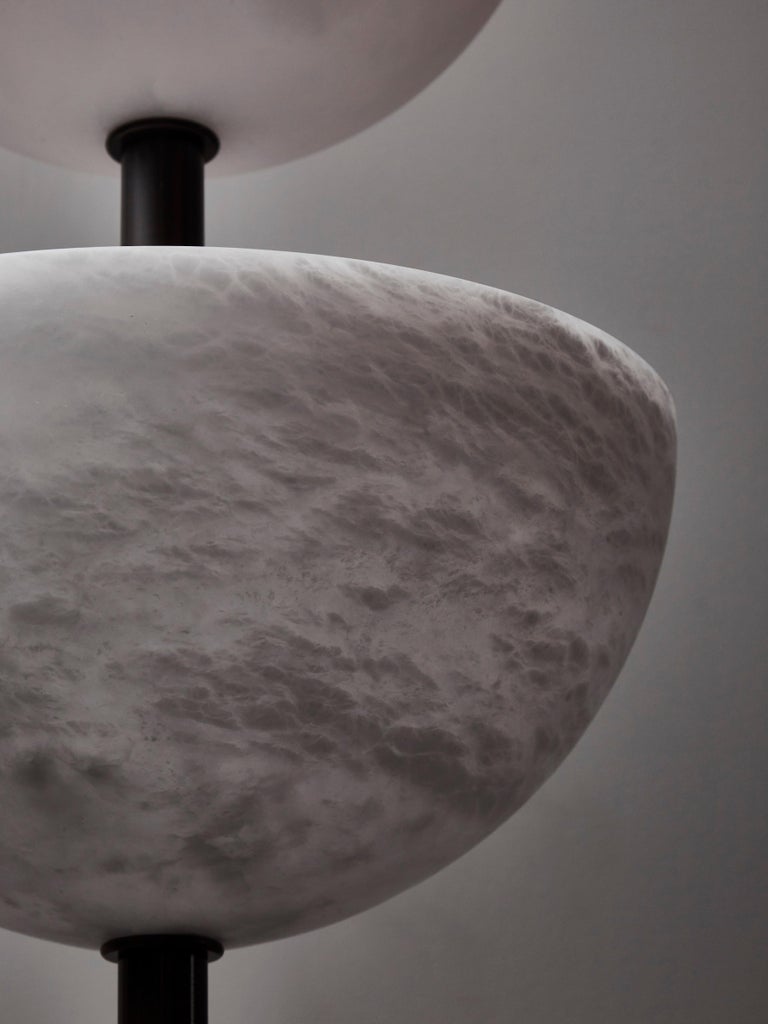 Brass and Alabaster Cups Floor Lamp by Glustin Luminaires For Sale at ...