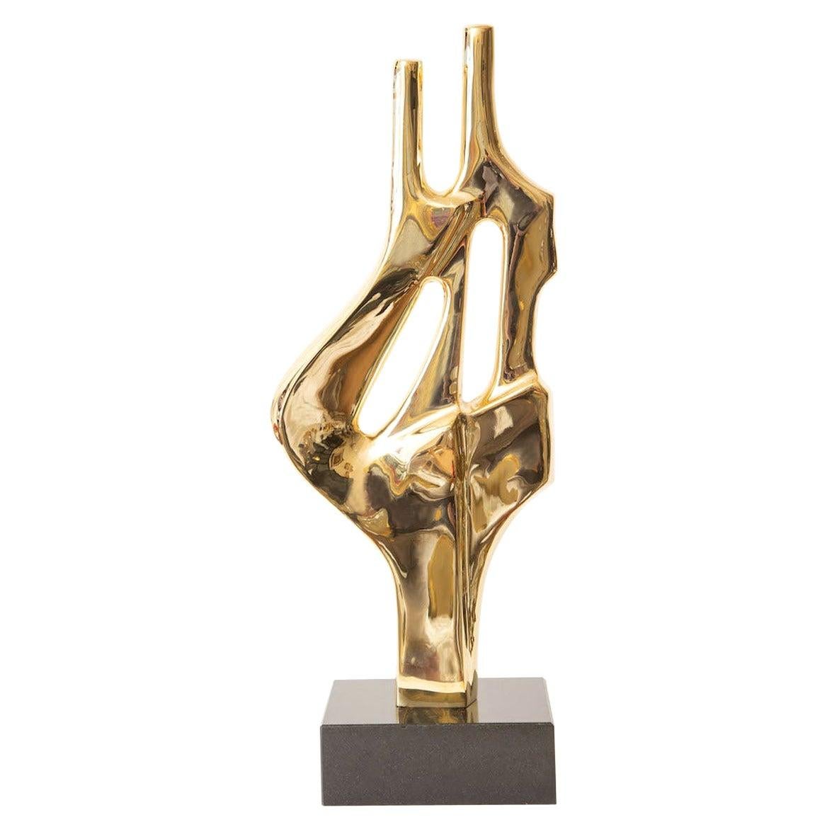 Signed Michael Stallard Black and White Marble Cubist/Abstract ...