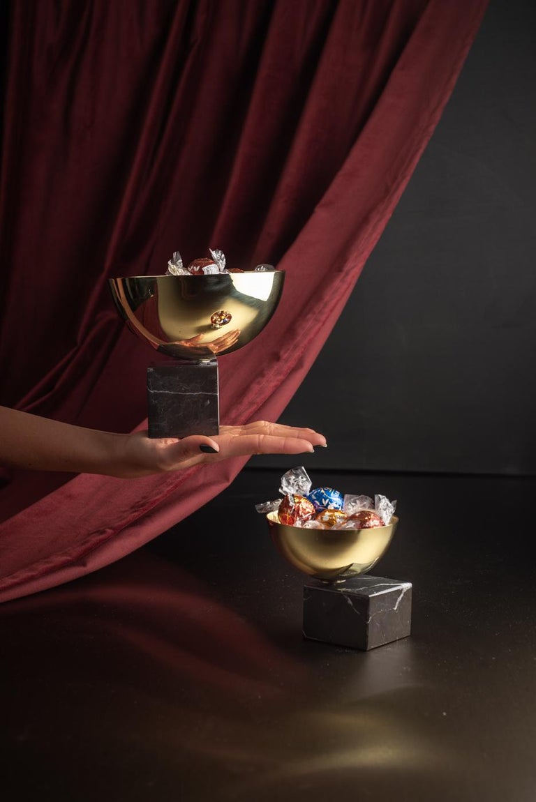 Nimbo Brass and Black Marble Mini Bowl For Sale at 1stDibs