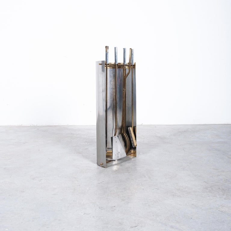 Brass and Chrome Fire Irons, France, 1960 at 1stDibs