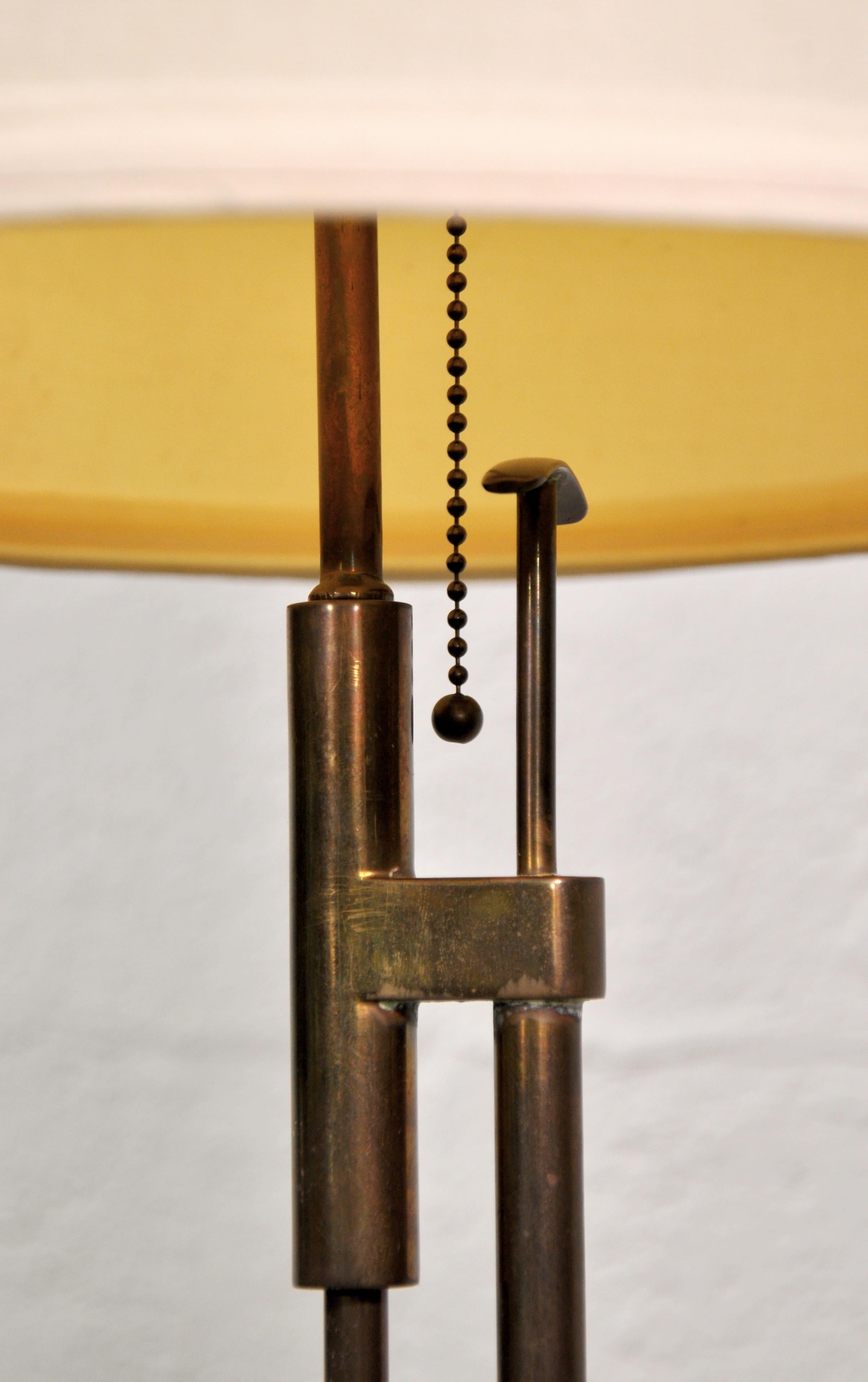 Brass and Copper Adjustable Floor Lamp by Falkenbergs Belysnings, 1960s ...
