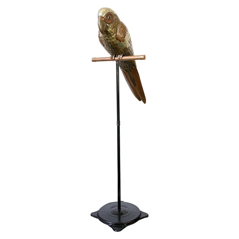 Brass and Copper Parrot by Sergio Bustamante, circa 1970s at 1stDibs