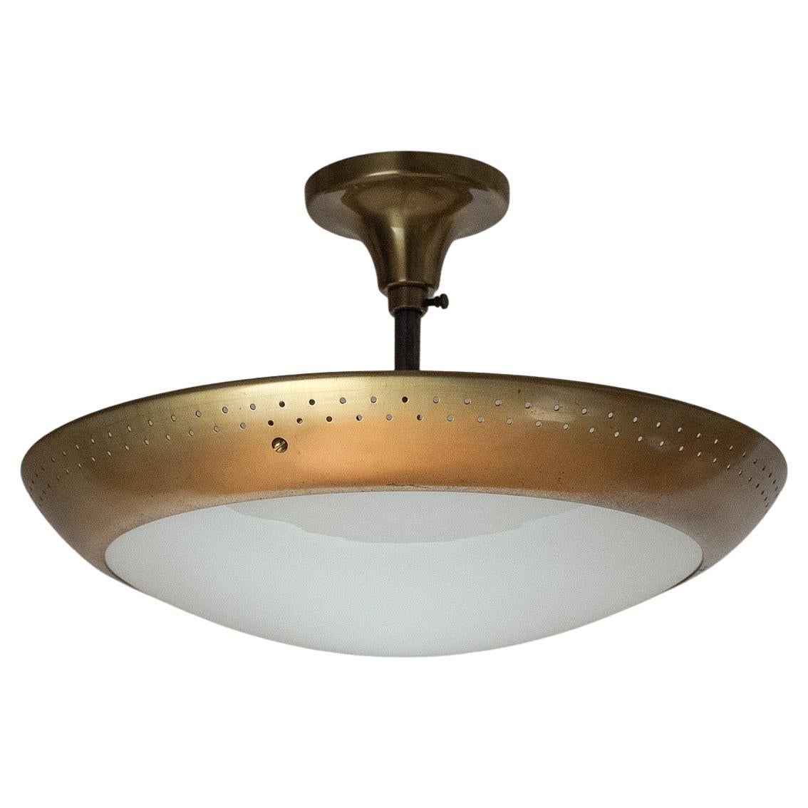 1940s Ceiling Light, Brass and Ivory Glass at 1stDibs | brass and ivory