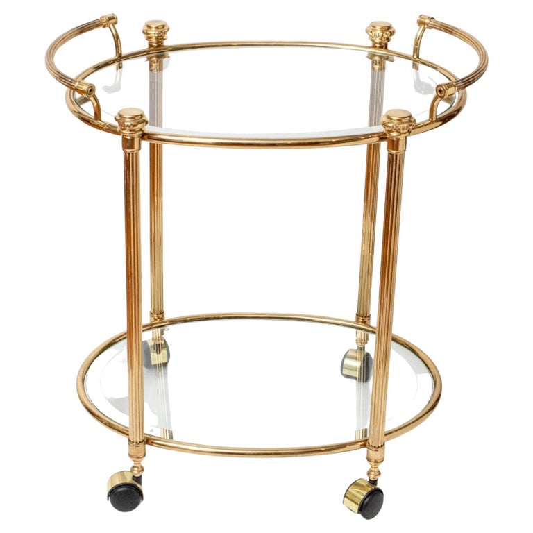 Brass and Glass Cocktail Butler For Sale at 1stDibs