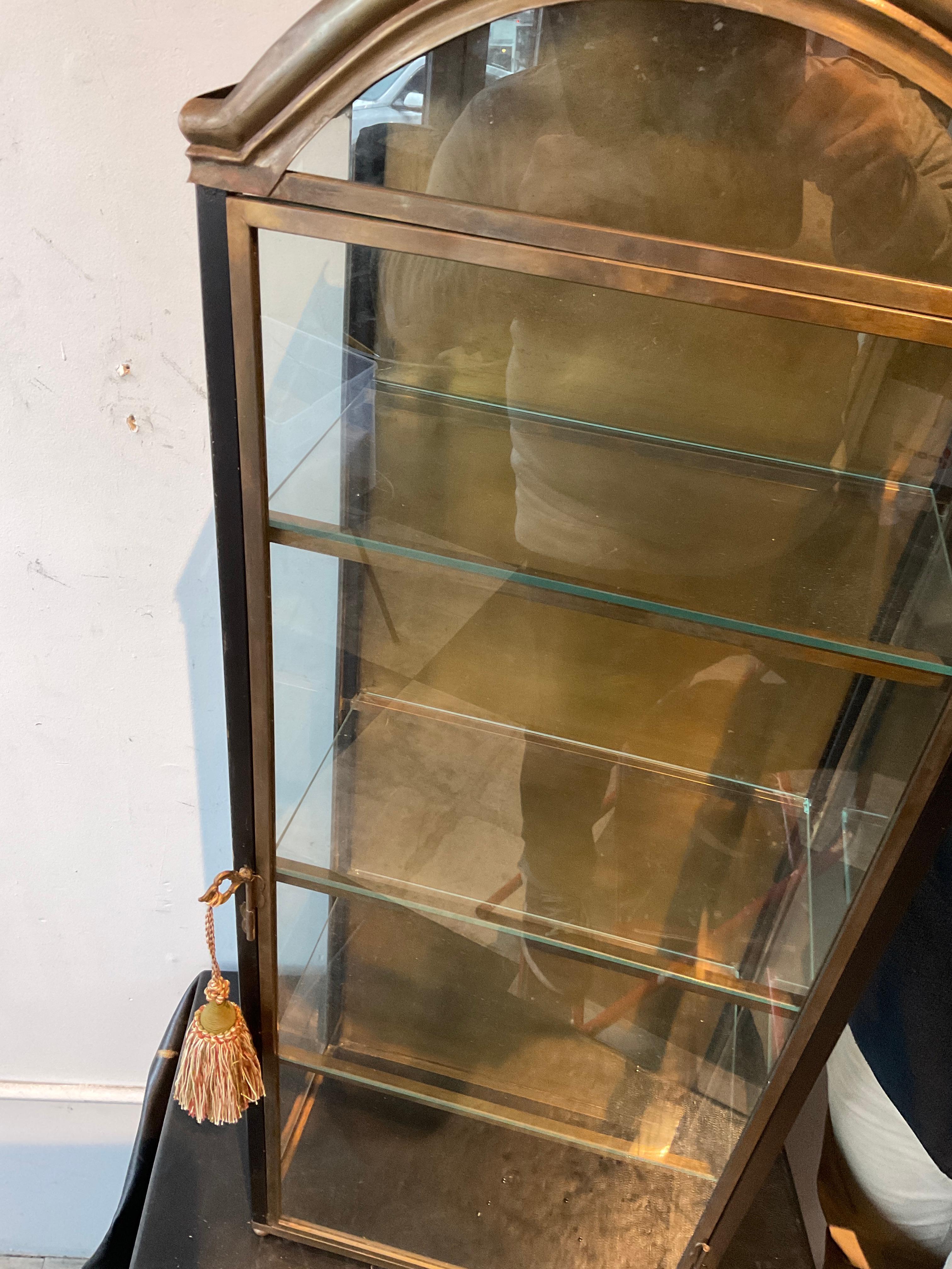 Brass and Glass Display Cabinet at 1stDibs