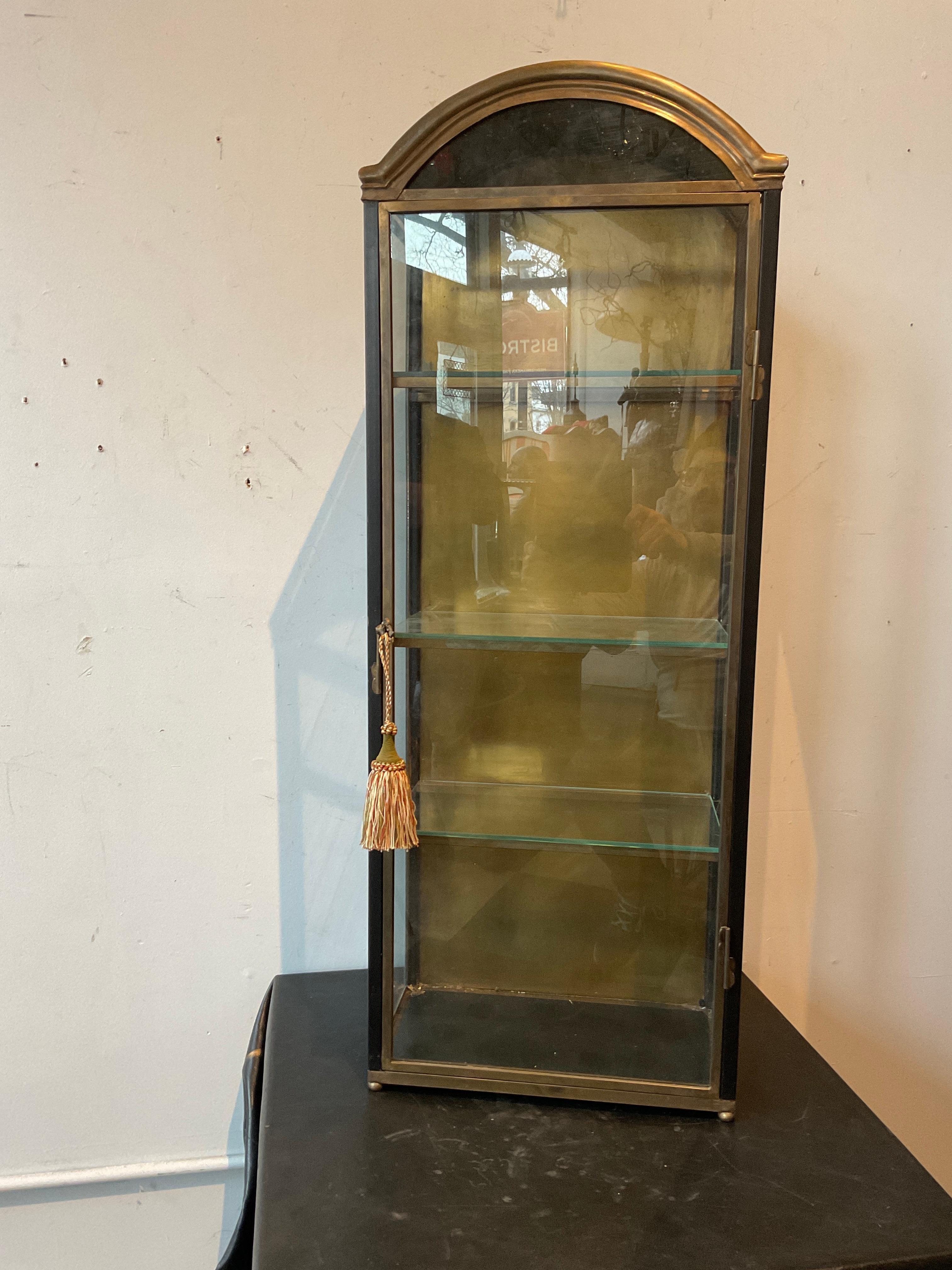 Brass and Glass Display Cabinet at 1stDibs