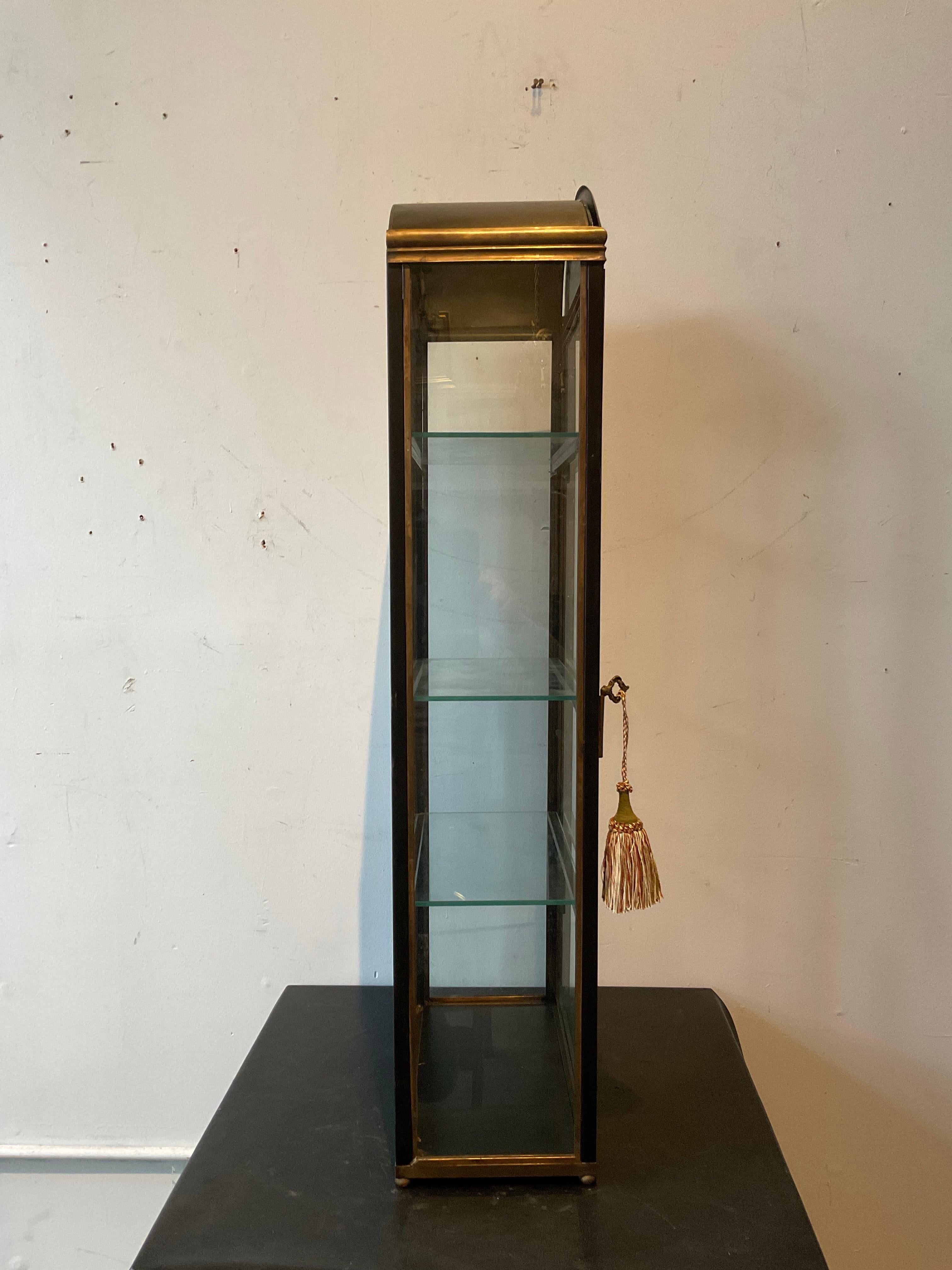 Brass and Glass Display Cabinet at 1stDibs