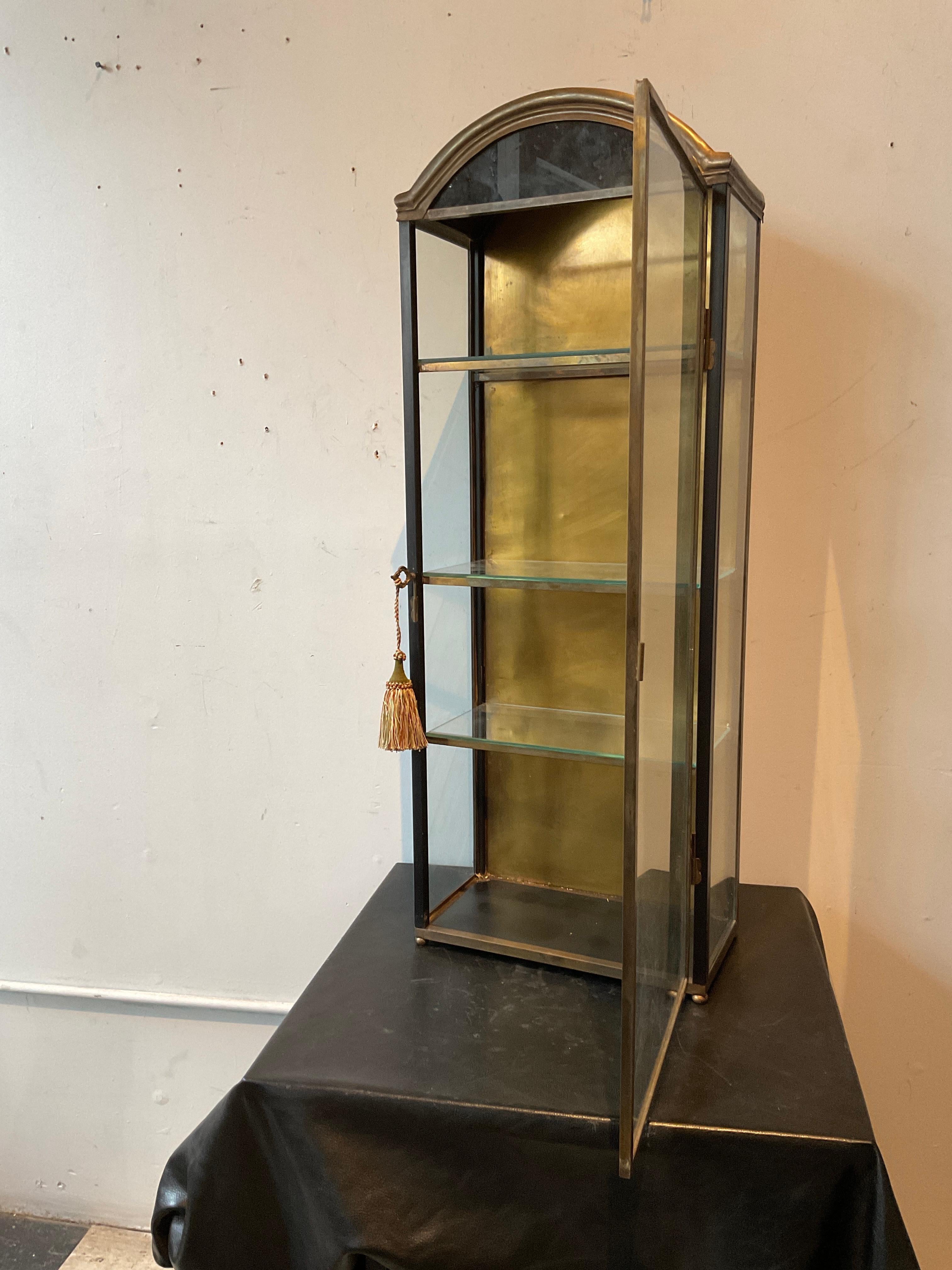 Brass and Glass Display Cabinet at 1stDibs