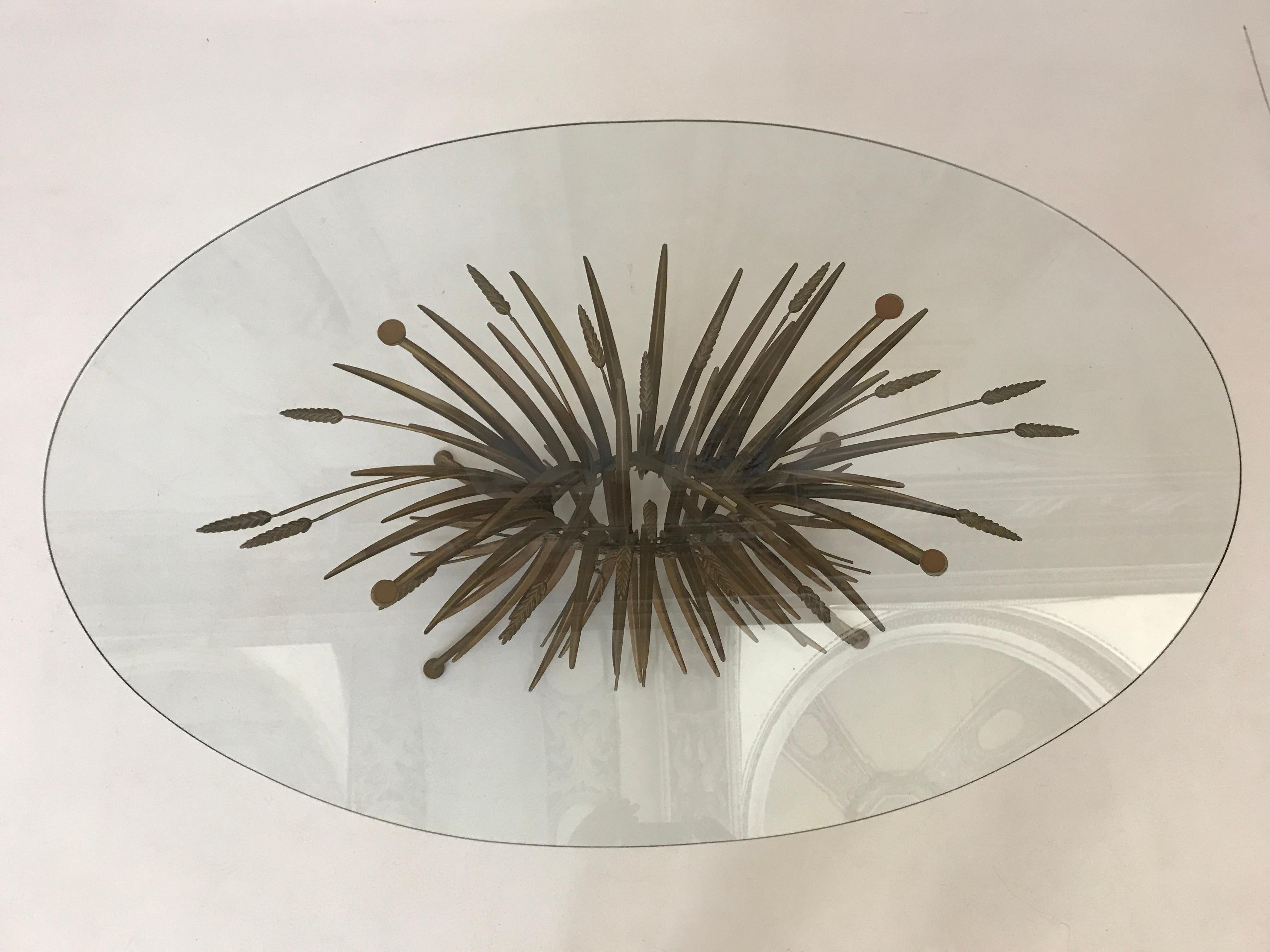 Brass and Glass Midcentury Coffee Table in the Style of Coco Chanel at ...