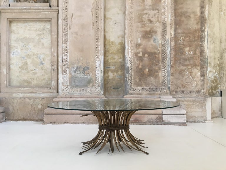 Brass and Glass Midcentury Coffee Table in the Style of Coco Chanel For ...