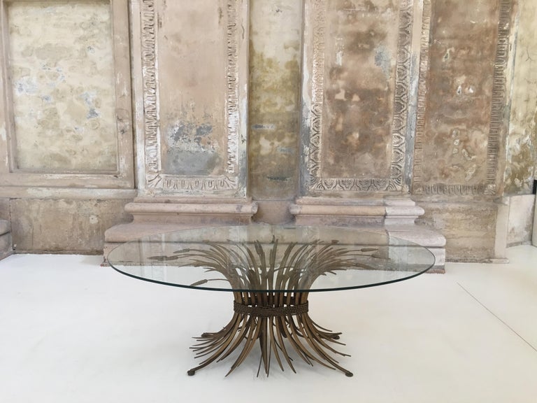 Brass and Glass Midcentury Coffee Table in the Style of Coco Chanel For ...