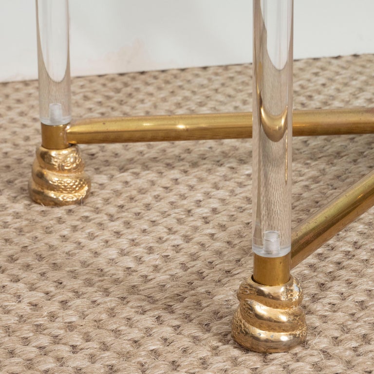 Brass and Glass Python Cocktail Table For Sale at 1stDibs