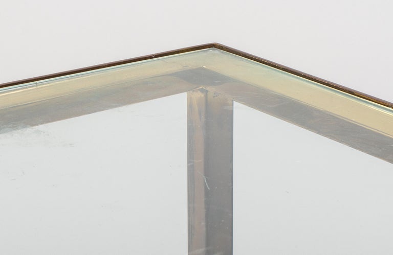 Brass and Glass Side Table at 1stDibs