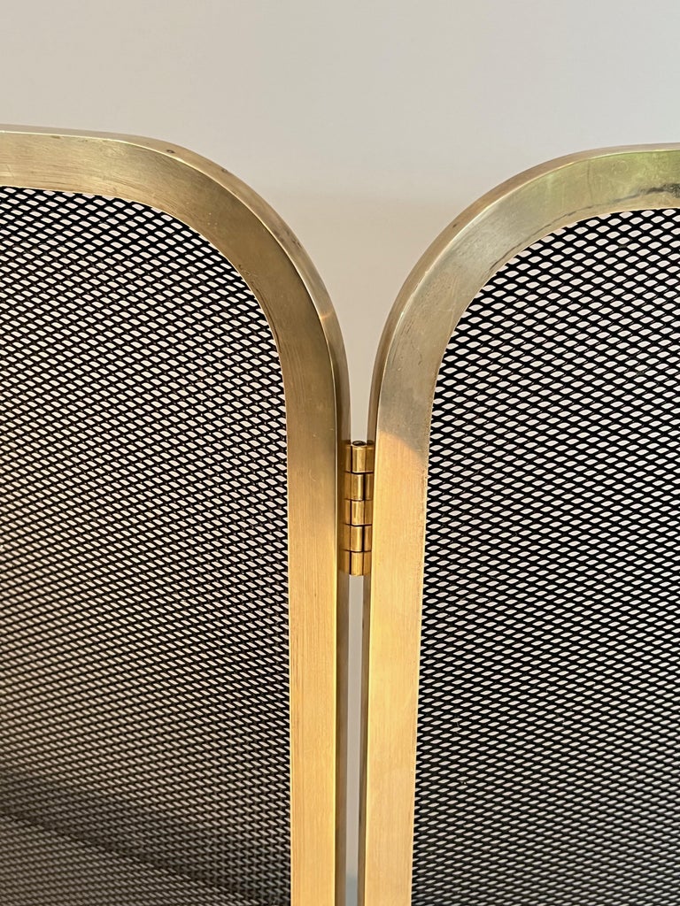 Brass and Grilling Fireplace Screen For Sale at 1stDibs
