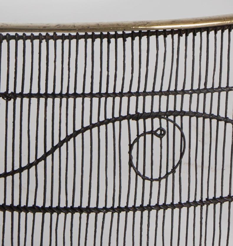 Brass and Iron Fire Fender - Wire Work Fire Screen at 1stDibs | fender fire