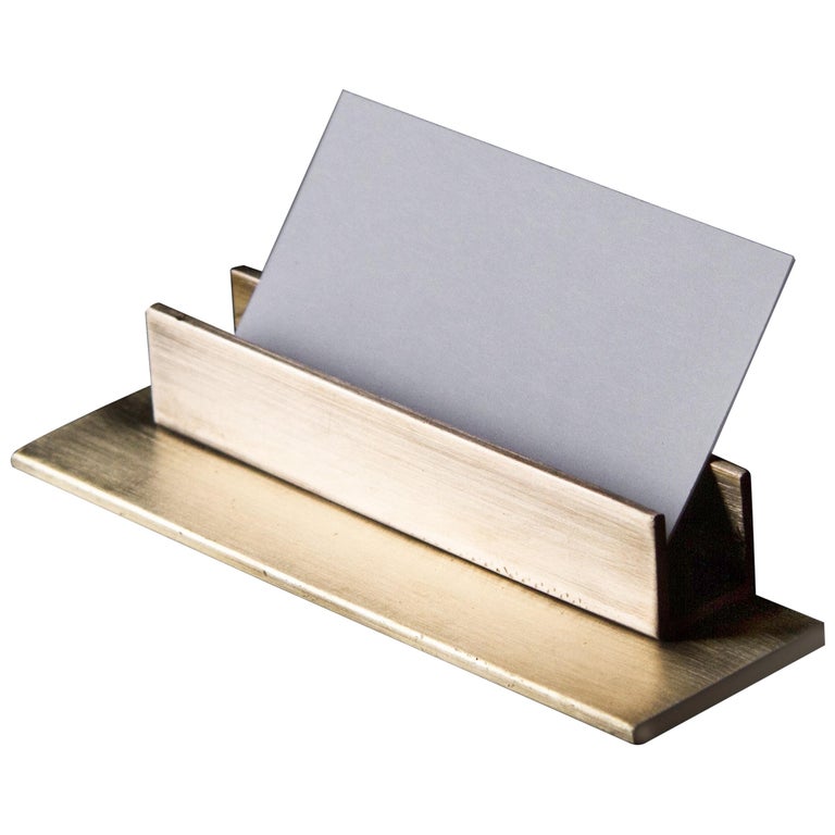 Brass and Leather Card Holder For Sale at 1stDibs