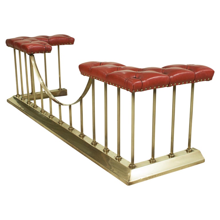 Brass and Leather Open Front Club Fender at 1stDibs