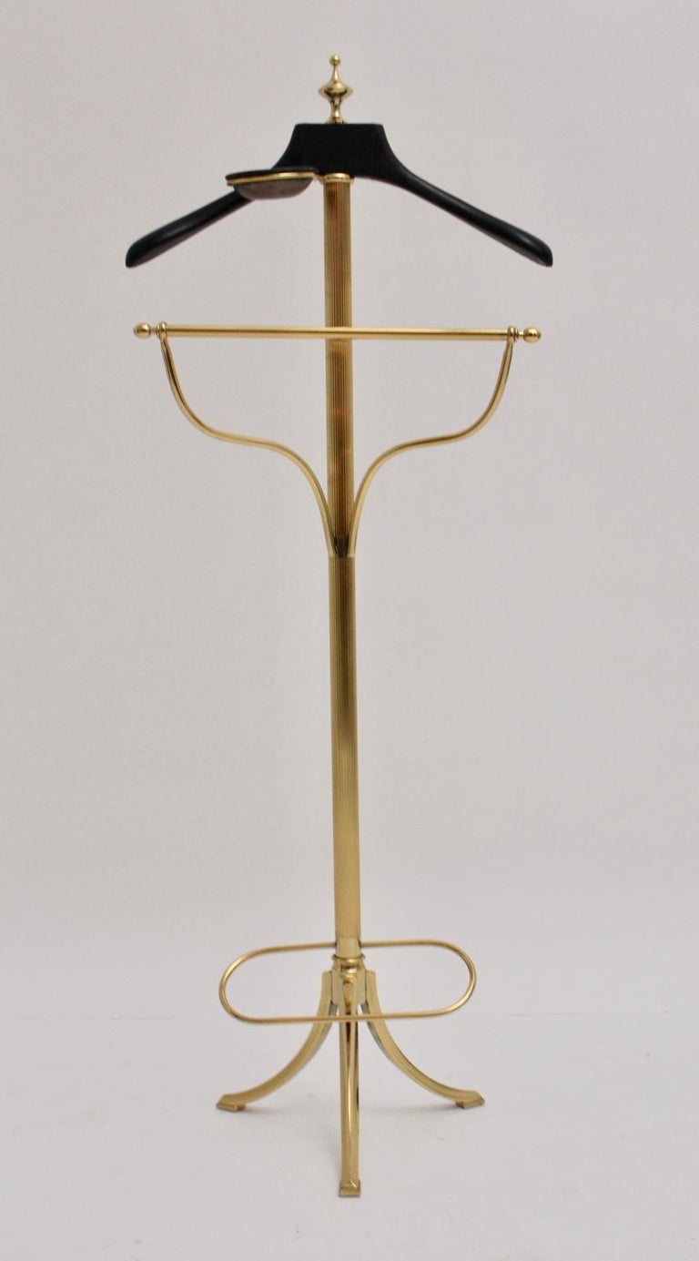 Mid Century Modern Brass and Leather Vintage Valet 1960s Italy at 1stdibs