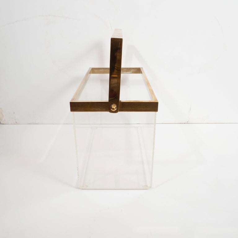 Brass and Lucite Magazine Holder at 1stDibs