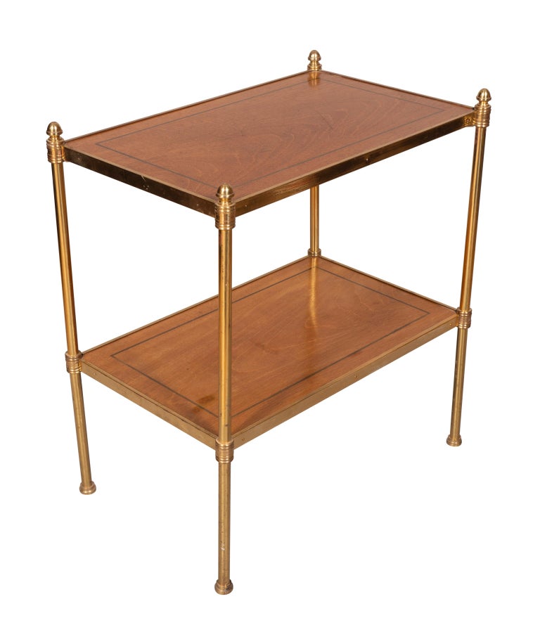 Brass and Mahogany Two Tier Table For Sale at 1stDibs