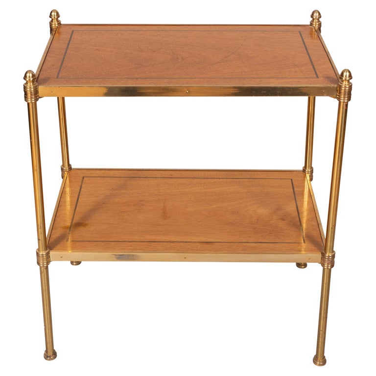 Brass and Mahogany Two Tier Table For Sale at 1stDibs