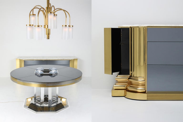 Brass and Marble Credenza by Sandro Petti for l'angelometallarte For ...