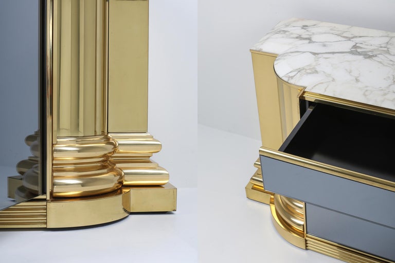 Brass and Marble Credenza by Sandro Petti for l'angelometallarte For ...