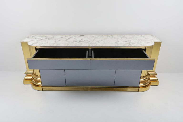 Brass and Marble Credenza by Sandro Petti for l'angelometallarte For ...