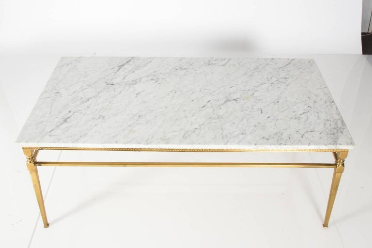 Brass and Marble Top Coffee Table at 1stDibs