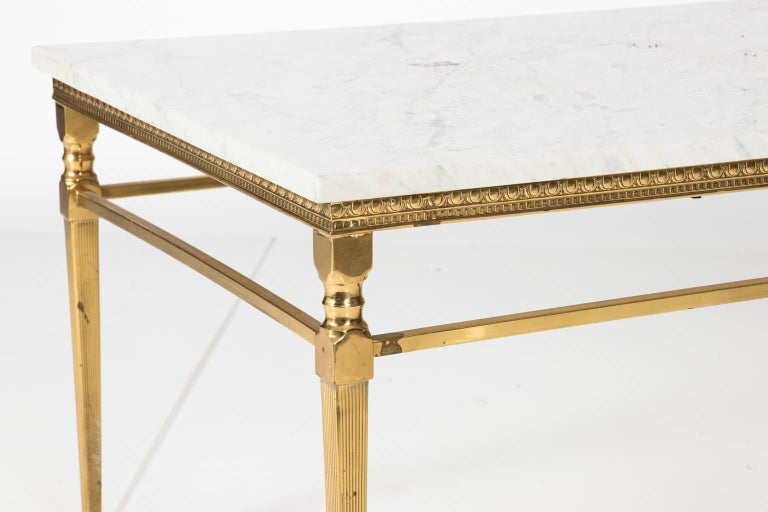 Brass and Marble Top Coffee Table at 1stDibs